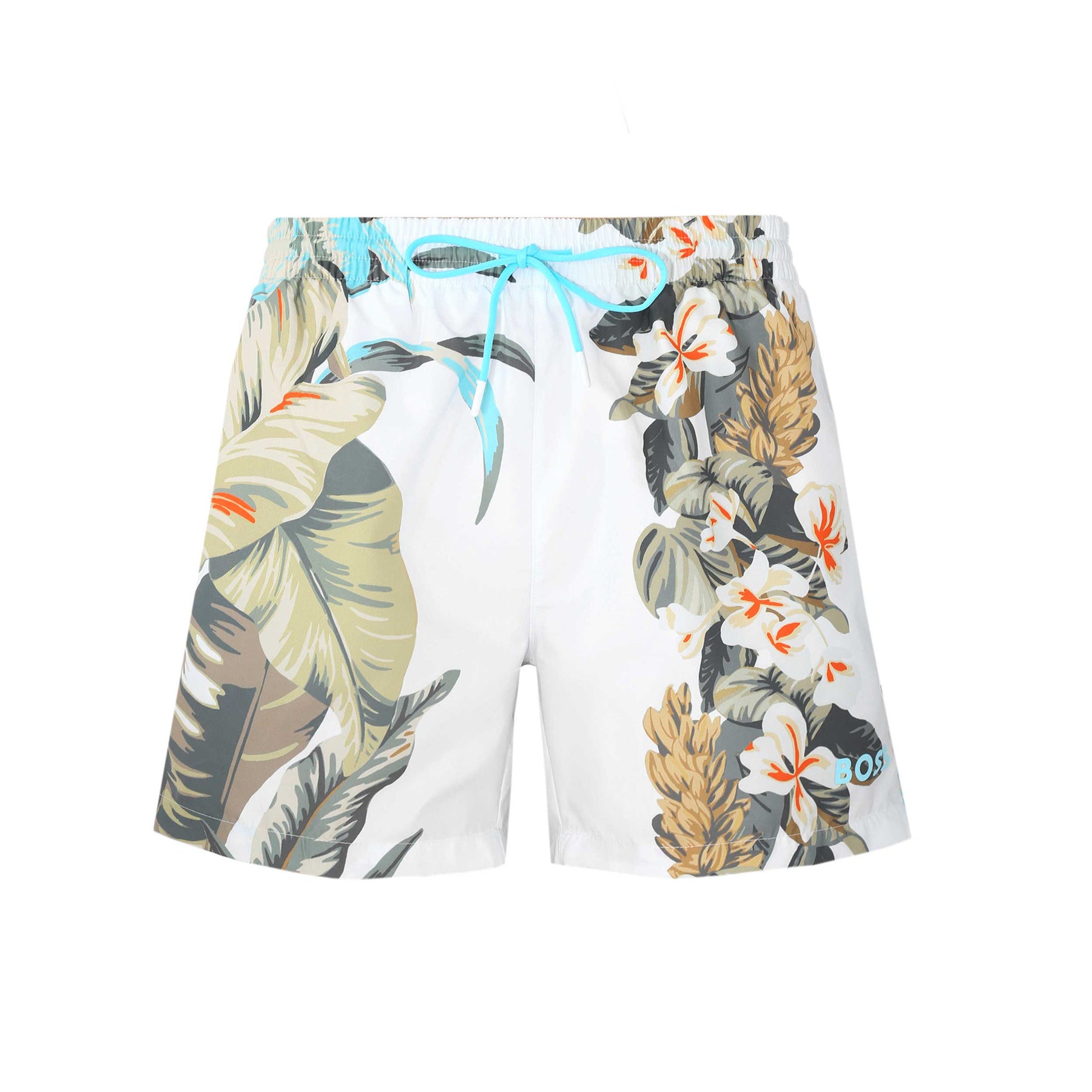 BOSS Rally Swim Short in White Floral Print I BOSS I Norton Barrie