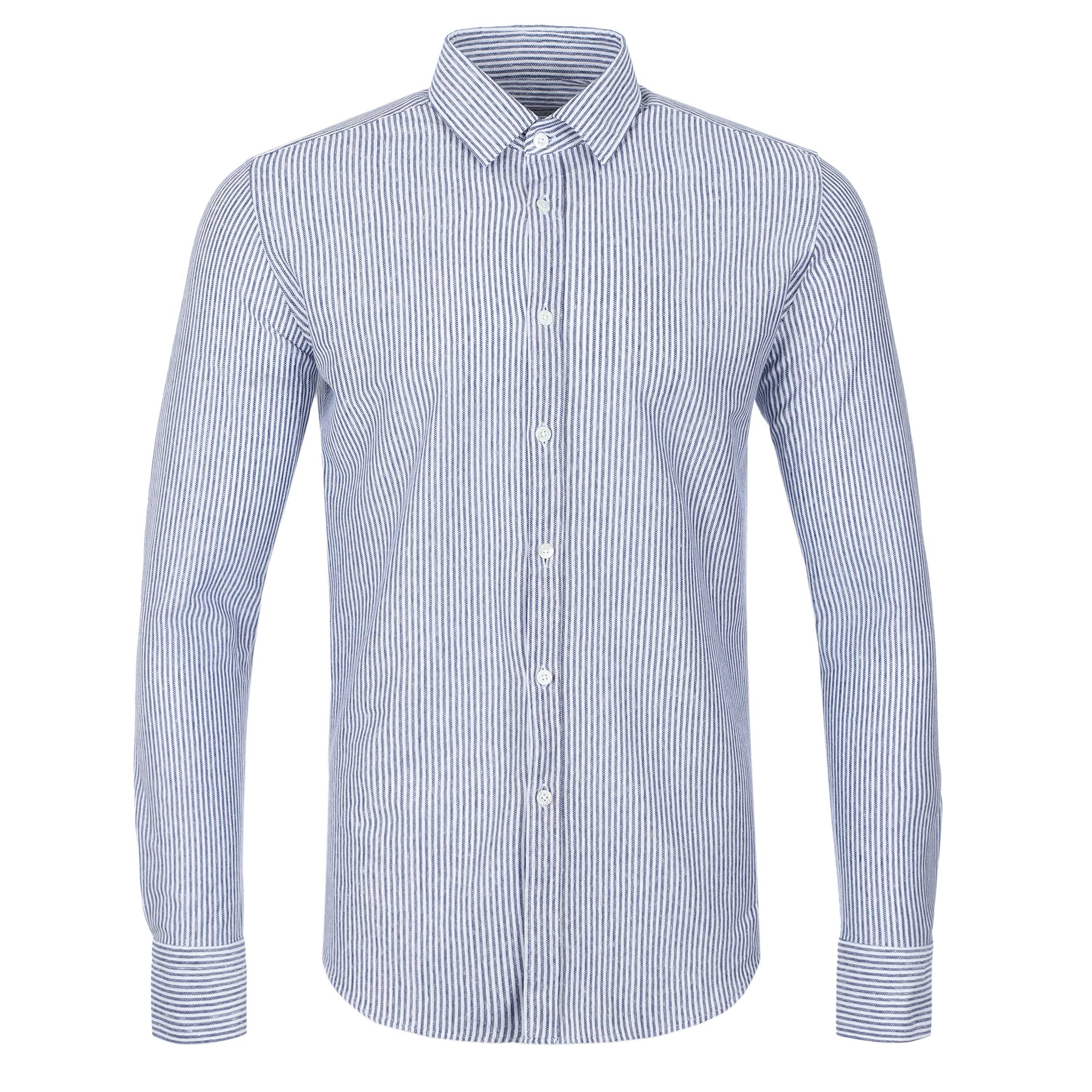 Canali Stripe Shirt in Blue Stripe | Canali | Norton Barrie