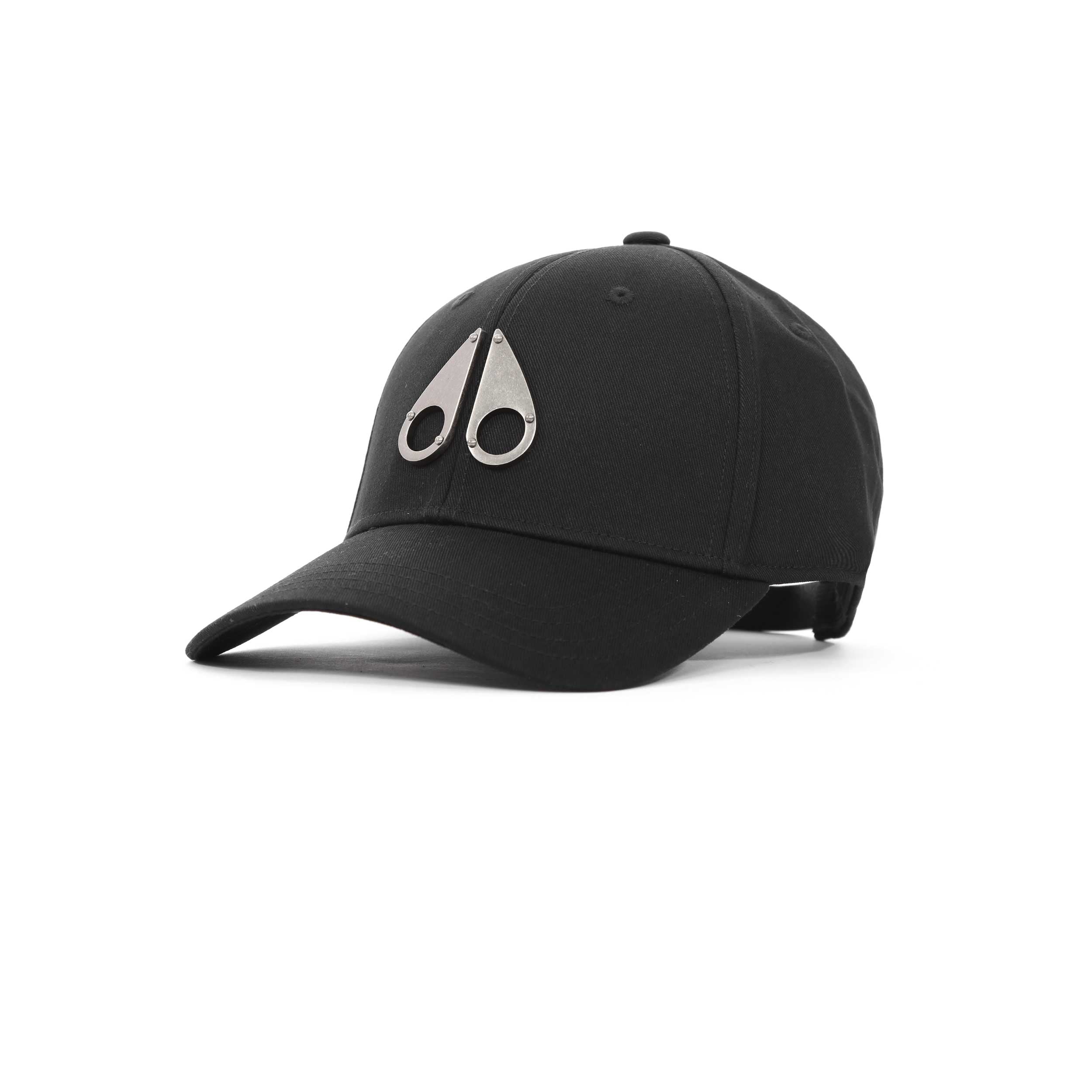 Moose Knuckles Logo Icon Cap in Black & Nickel | Moose Knuckles ...