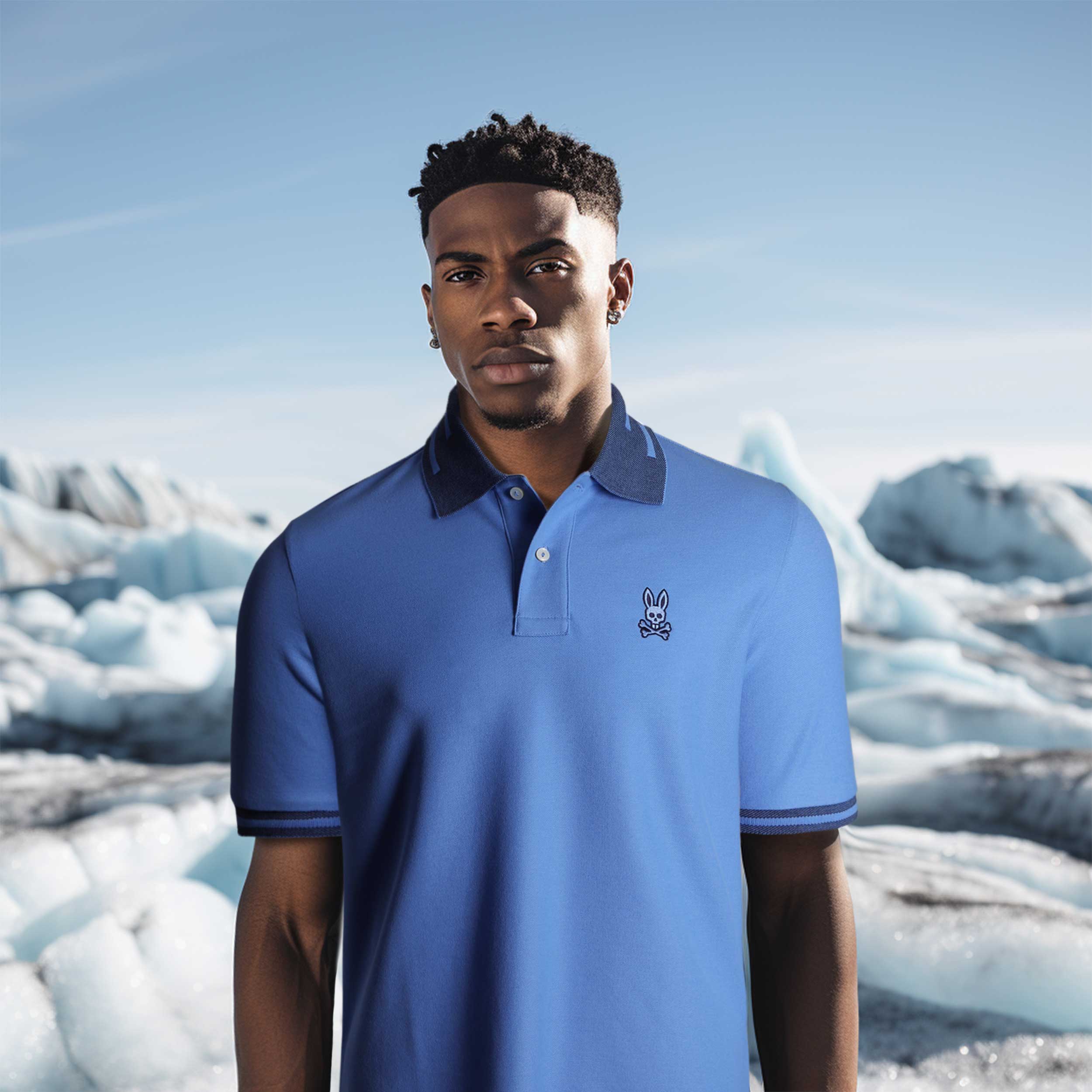 Psycho Bunny Chester Pique Polo Shirt in Mountain Sky | Psycho Bunny ...