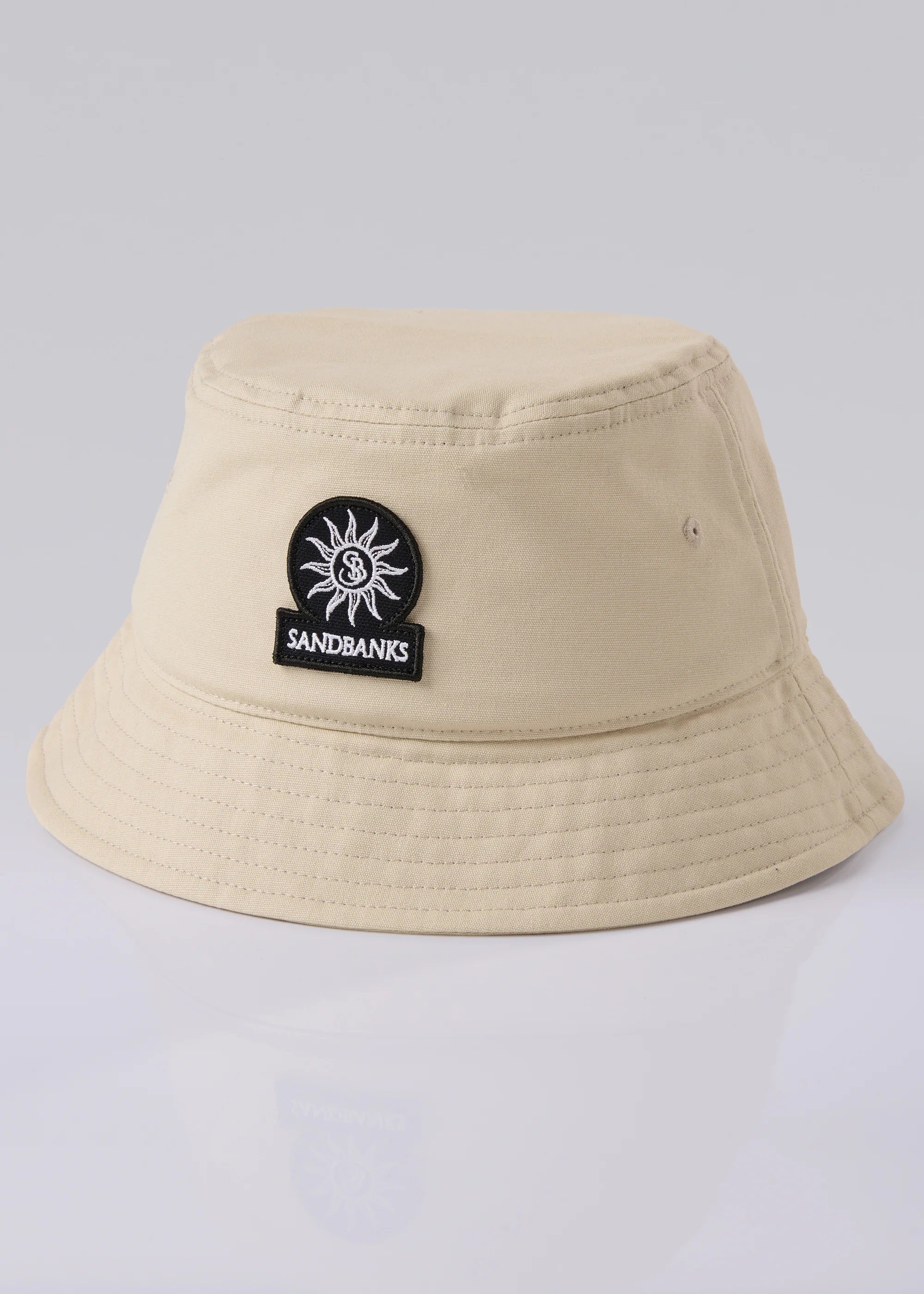 Sandbanks Badge Logo Bucket Hat in Stone | Sandbanks – Norton Barrie