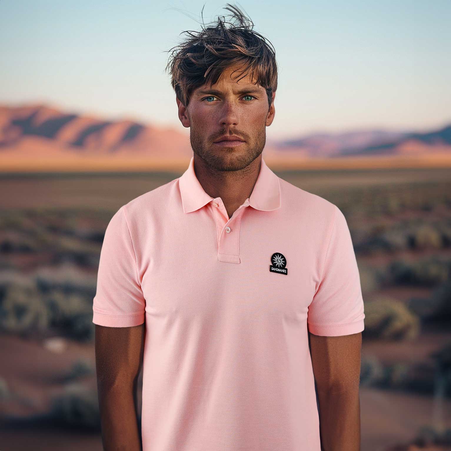 Sandbanks Badge Logo Polo Shirt in Crystal Rose | Sandbanks – Norton Barrie
