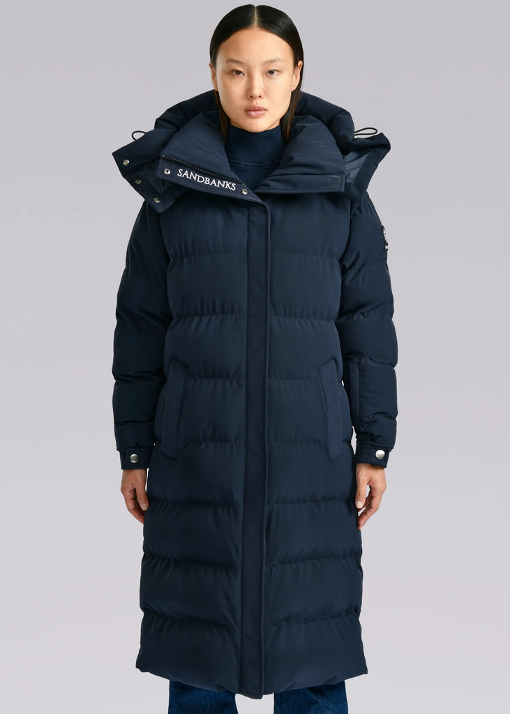 Sandbanks Haven Oversized Long Puffer Ladies Jacket in Navy Sandbanks Norton Barrie
