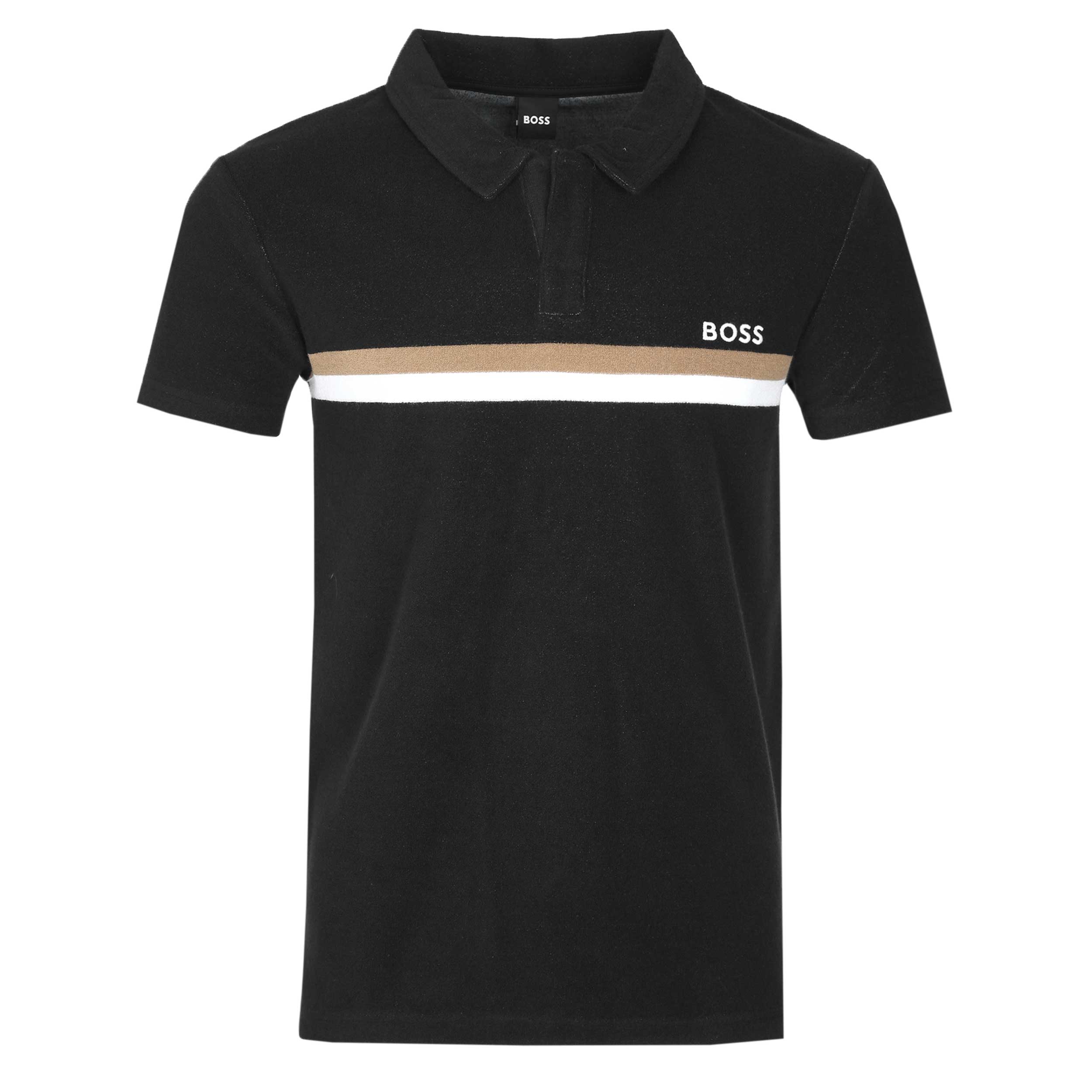 BOSS Terry Shirt Polo Shirt in Black | BOSS | Norton Barrie