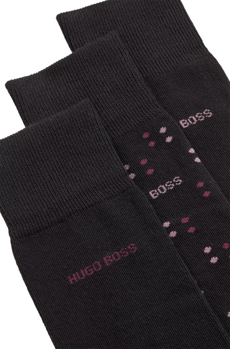 BOSS 3 Pack RS Sock Gift Set in Black | Black Black | Norton Barrie