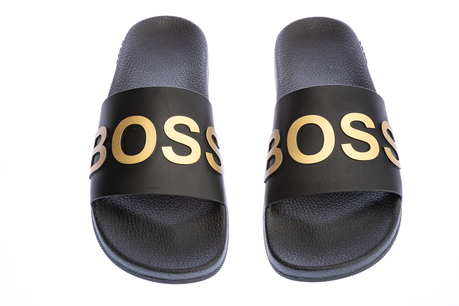 BOSS Bay_Slid Slide in Black & Gold I BOSS I Norton Barrie
